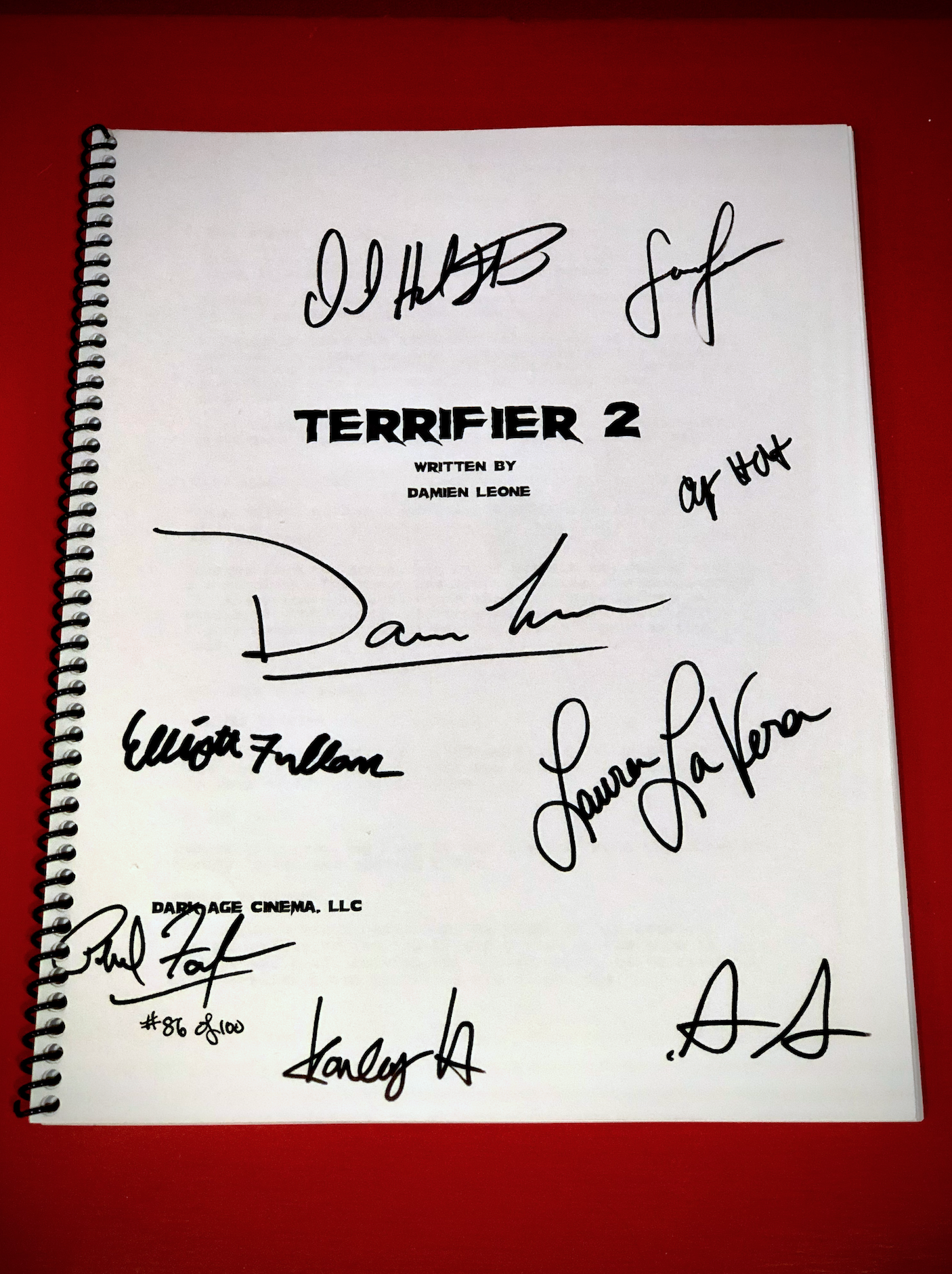 Official Signed Terrifier 2 Script - Signed by Cast, Director and Prod ...