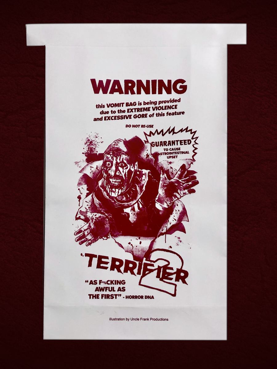 Official Terrifier 2 Vomit Bag - Art the Clown – TerrifierShop